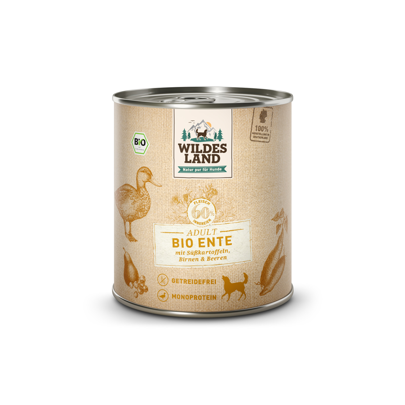 Pâtée Bio pour chien 800g Wildes Land