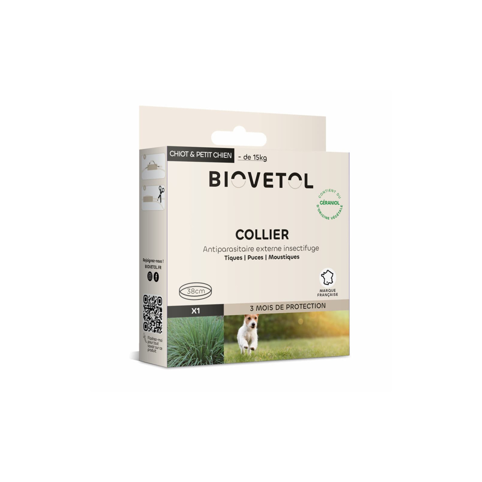 Collier anti puces et tiques pour chien Biovetol